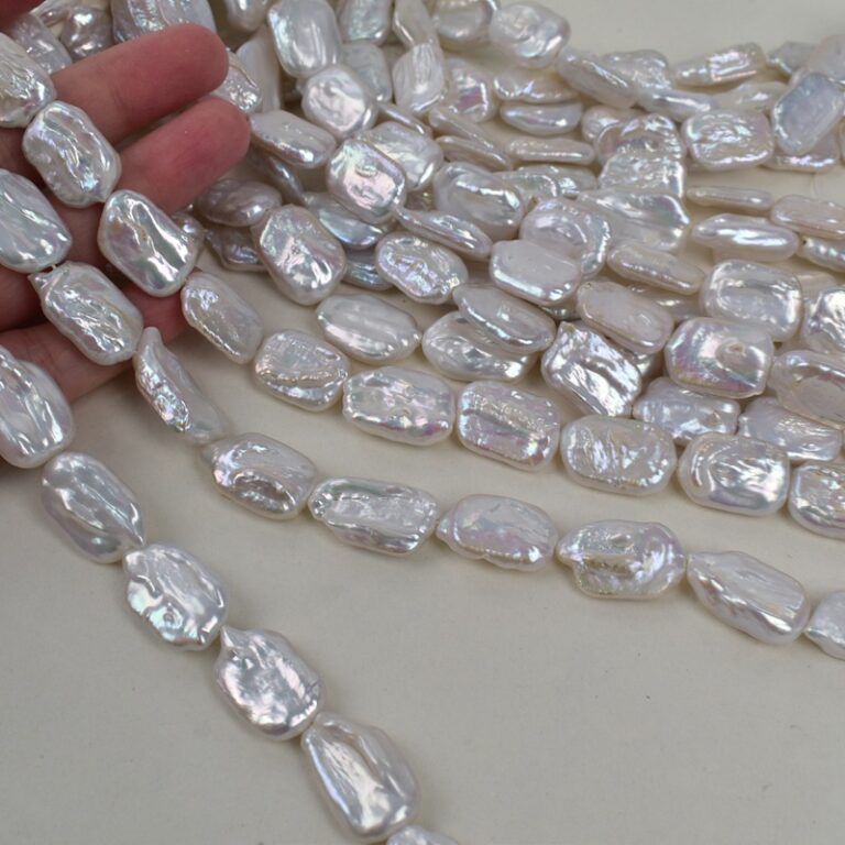 12-18mm Natural Wrinkled Baroque Square Freshwater Pearls